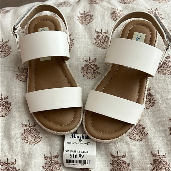C&C California | Shoes | Cc California White Tan Slipon Sandals With ...